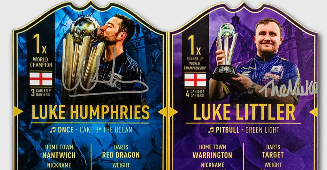 Signed Darts Cards from Luke Humphries & Luke Littler