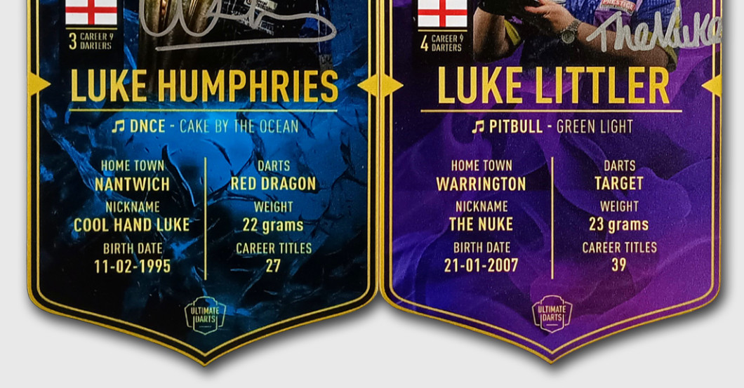 Signed Darts Cards from Luke Humphries & Luke Littler